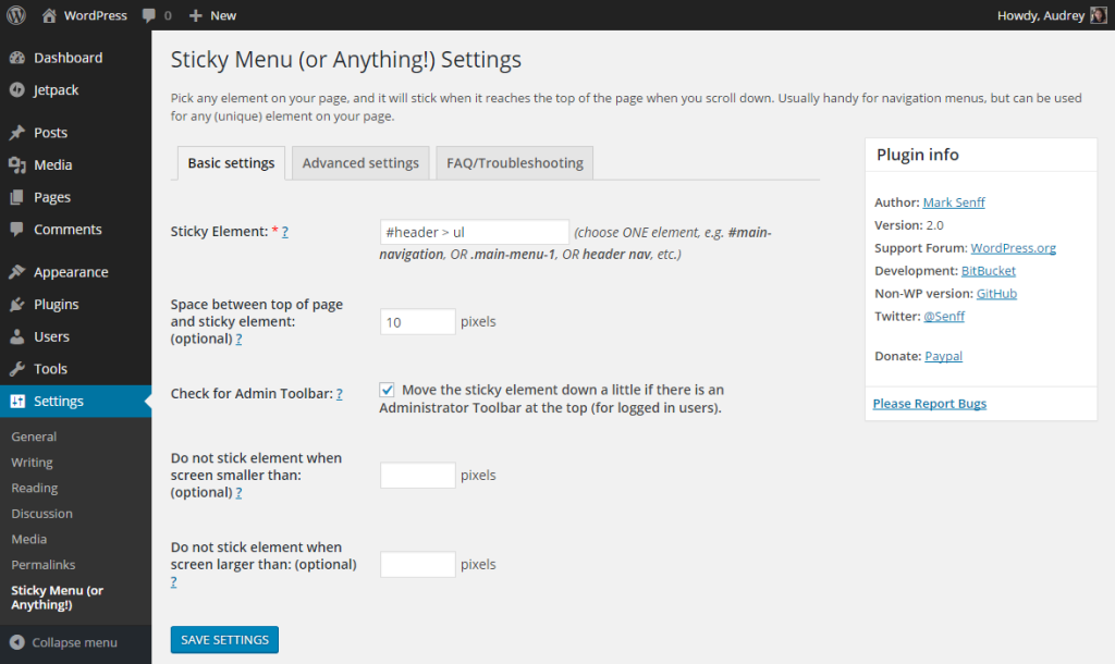 How To Create A Sticky Menu In WordPress